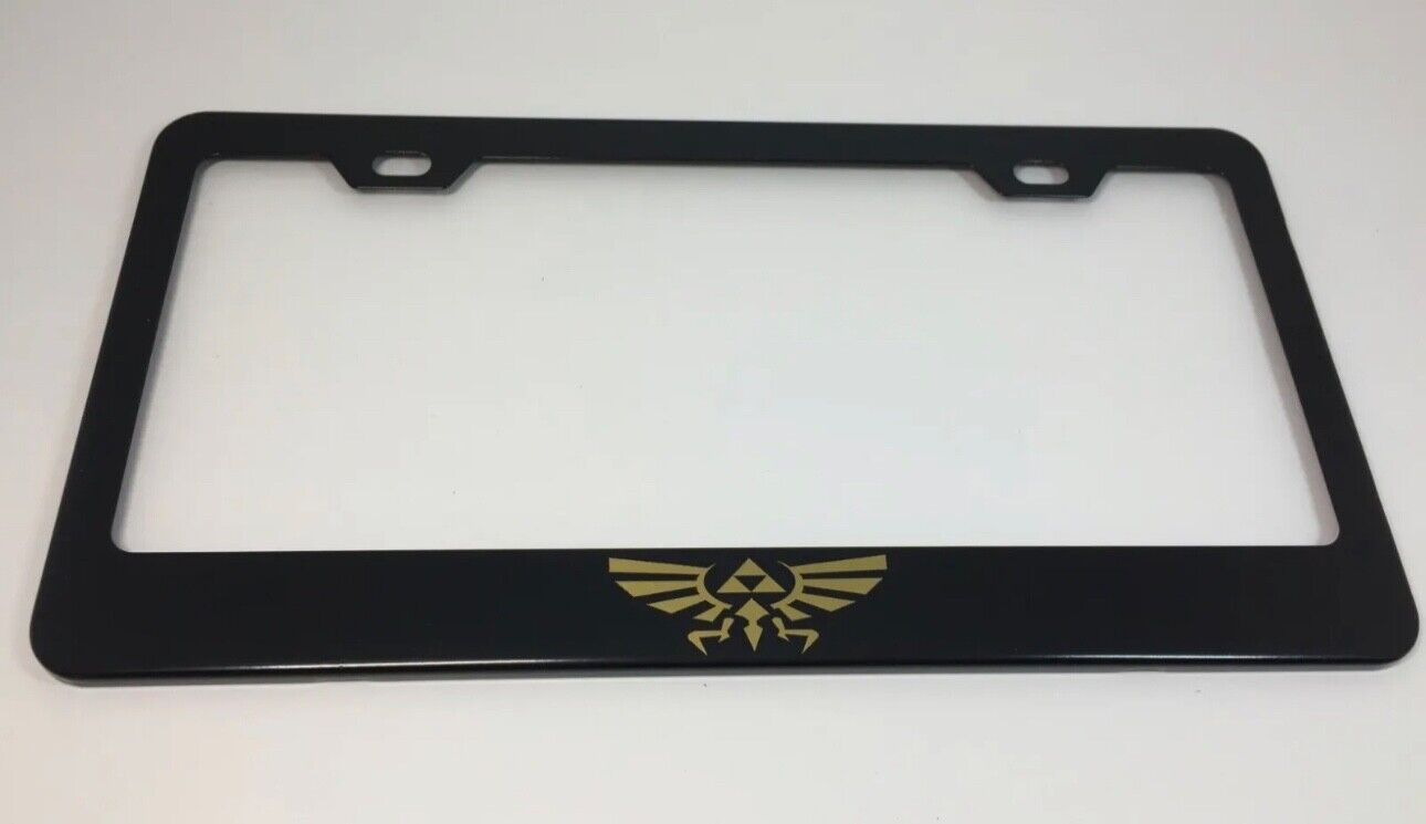 Zelda Hyrule Logo Black Powder Coated Stainless Steel License Frame ...
