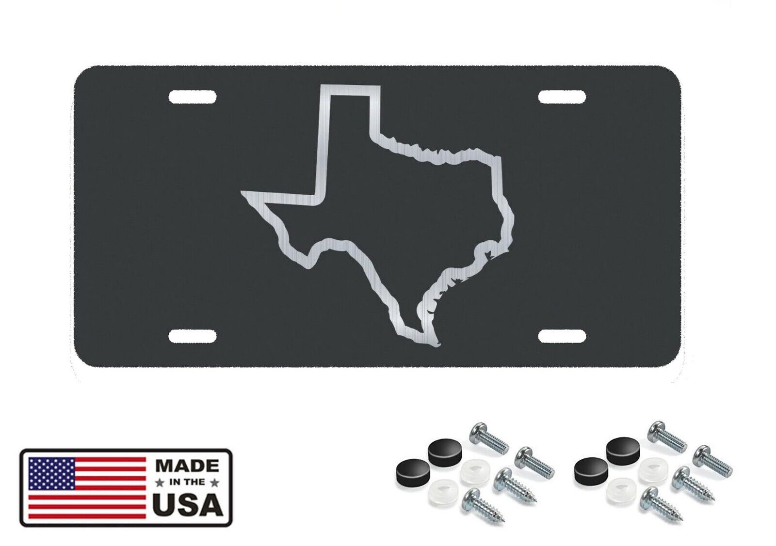Texas State Outline License Plate Tag Vanity Front Aluminum 6 Inch By ...