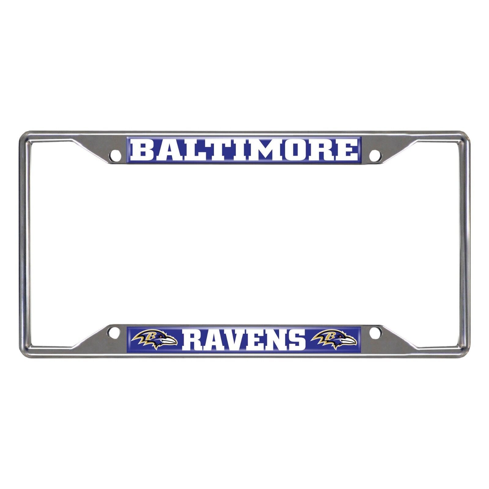 NFL Baltimore Ravens Chrome Metal License Plate Frame