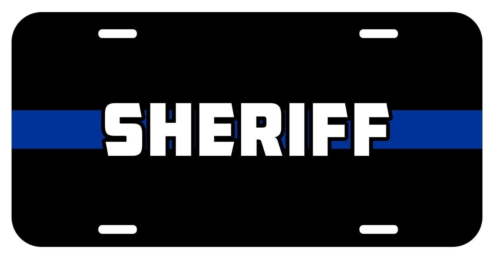 Police SHERIFF Blue Line License Plate Tag METAL car – License Plate Frame