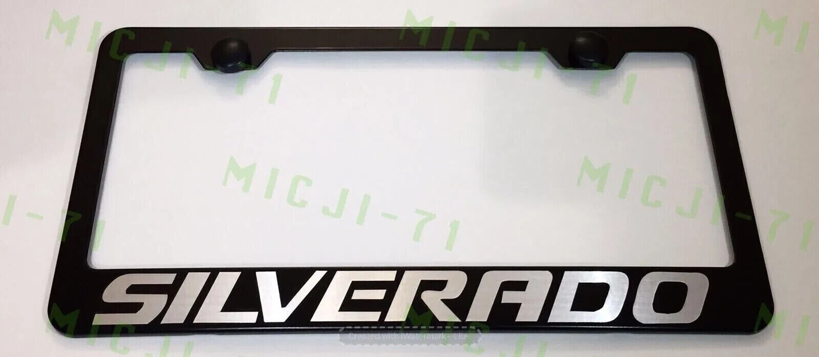 SILVERADO Black Metal License Plate Frame