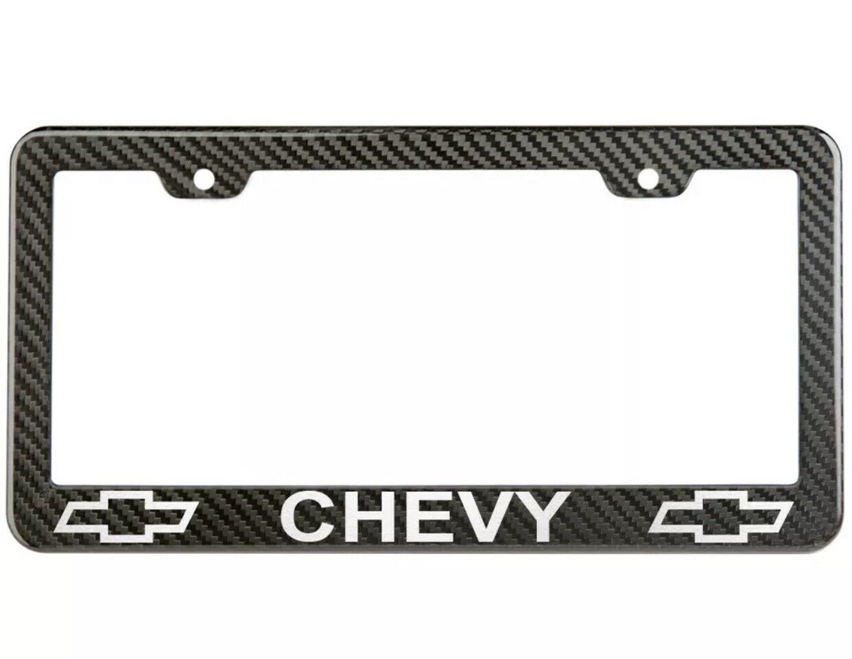 Chevy license plate frame carbon fiber look style glossy plastic ...