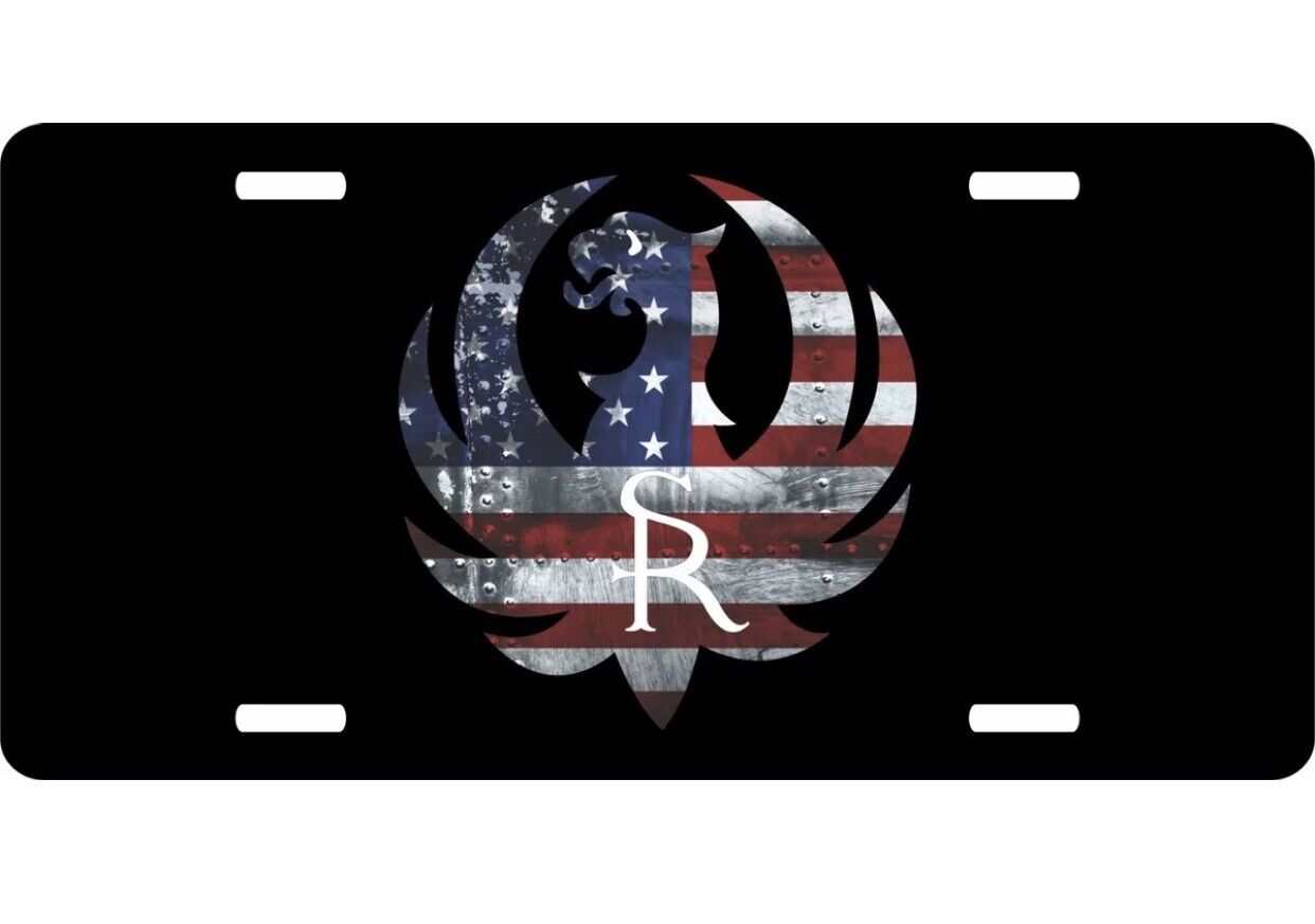 Ruger Riveted U.S.A. Flag American Flag Aluminum License Plate Made in ...