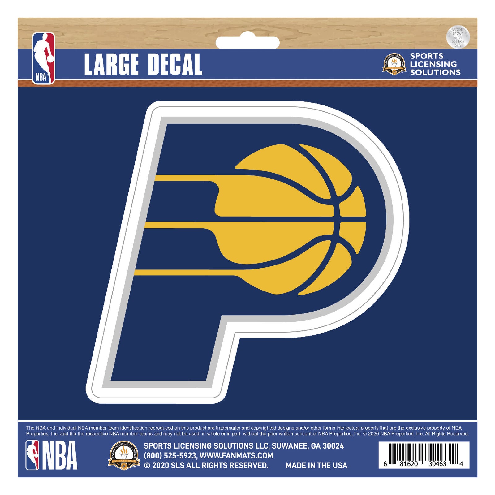 NBA Indiana Pacers Decal Large 8"X8" Auto RV Boat Cooler Luggage ...