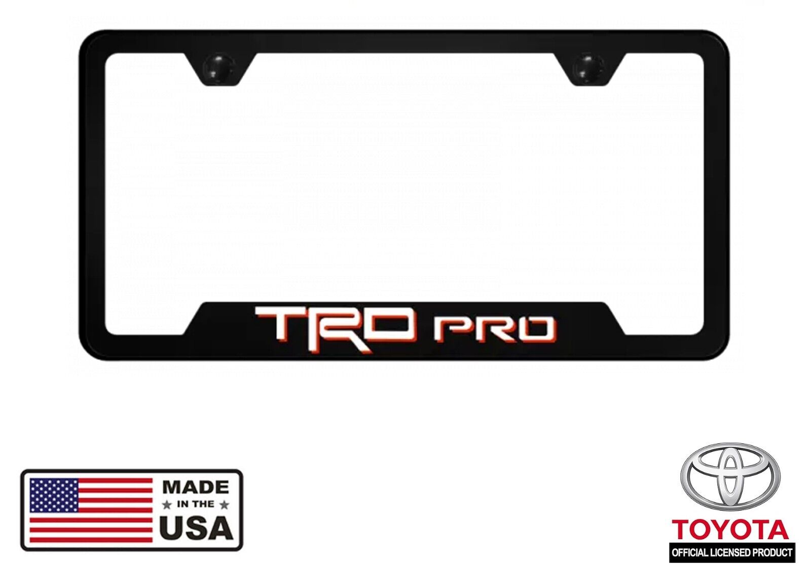 Toyota TRD Pro Logo Polycarbonate Notched License Plate Frame Official ...