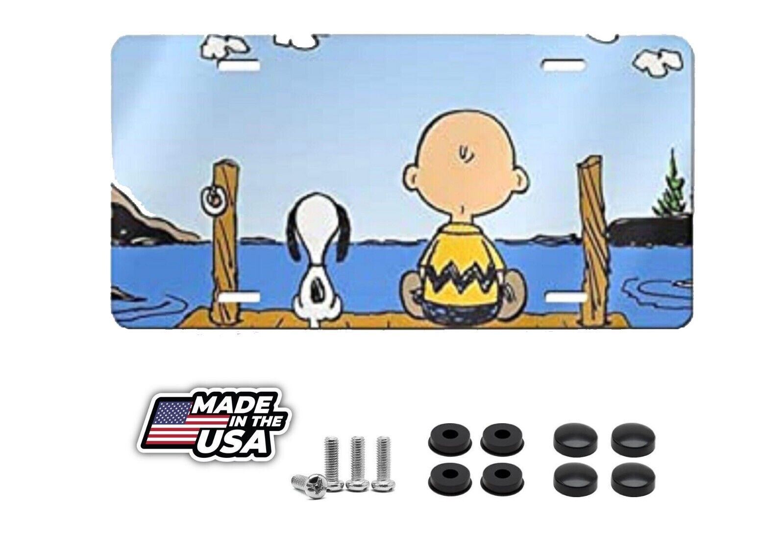 Snoopy and Charlie Brown License Plate Tag Car Accessories License ...