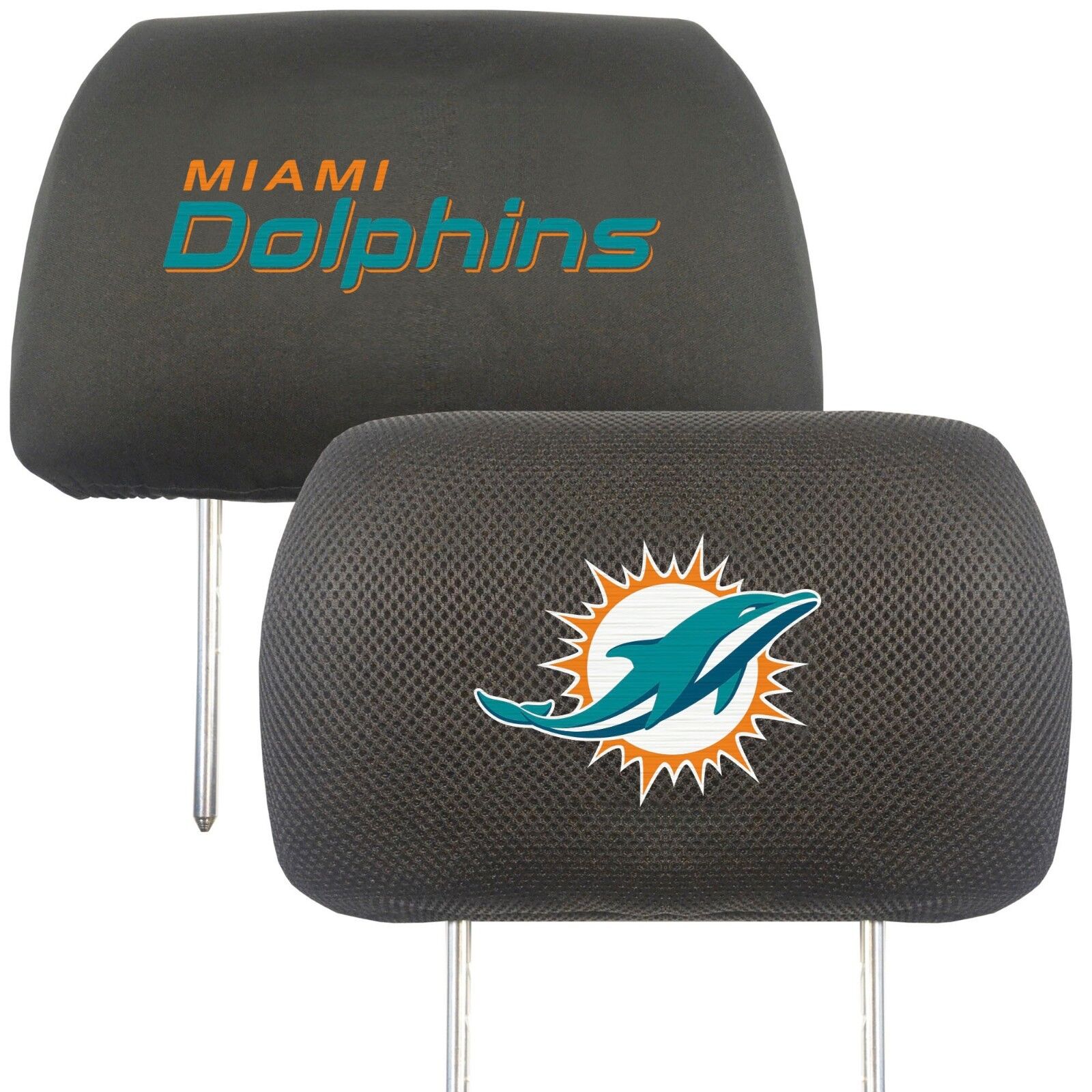 NFL Miami Dolphins 2-Piece Embroidered Headrest Covers – License Plate ...