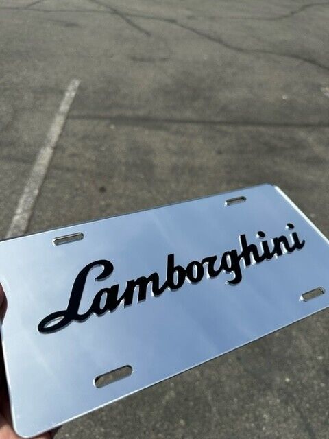 Lamborghini Chrome Mirror Acrylic License Plate Including Mounting ...
