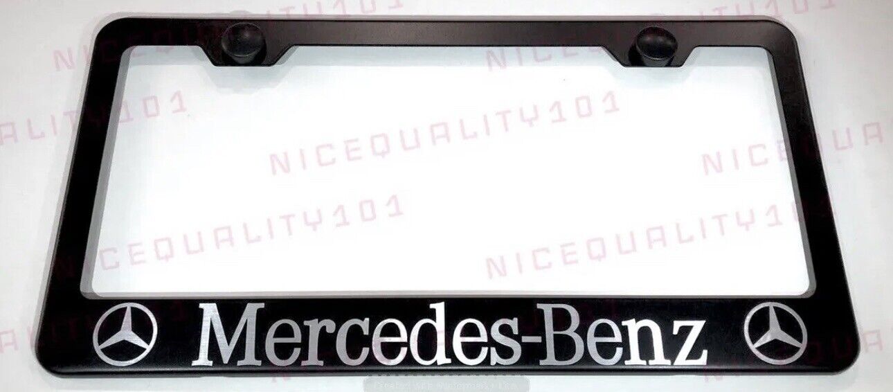 Mercedes Benz Stainless Steel Black Finished License Plate Frame Holder