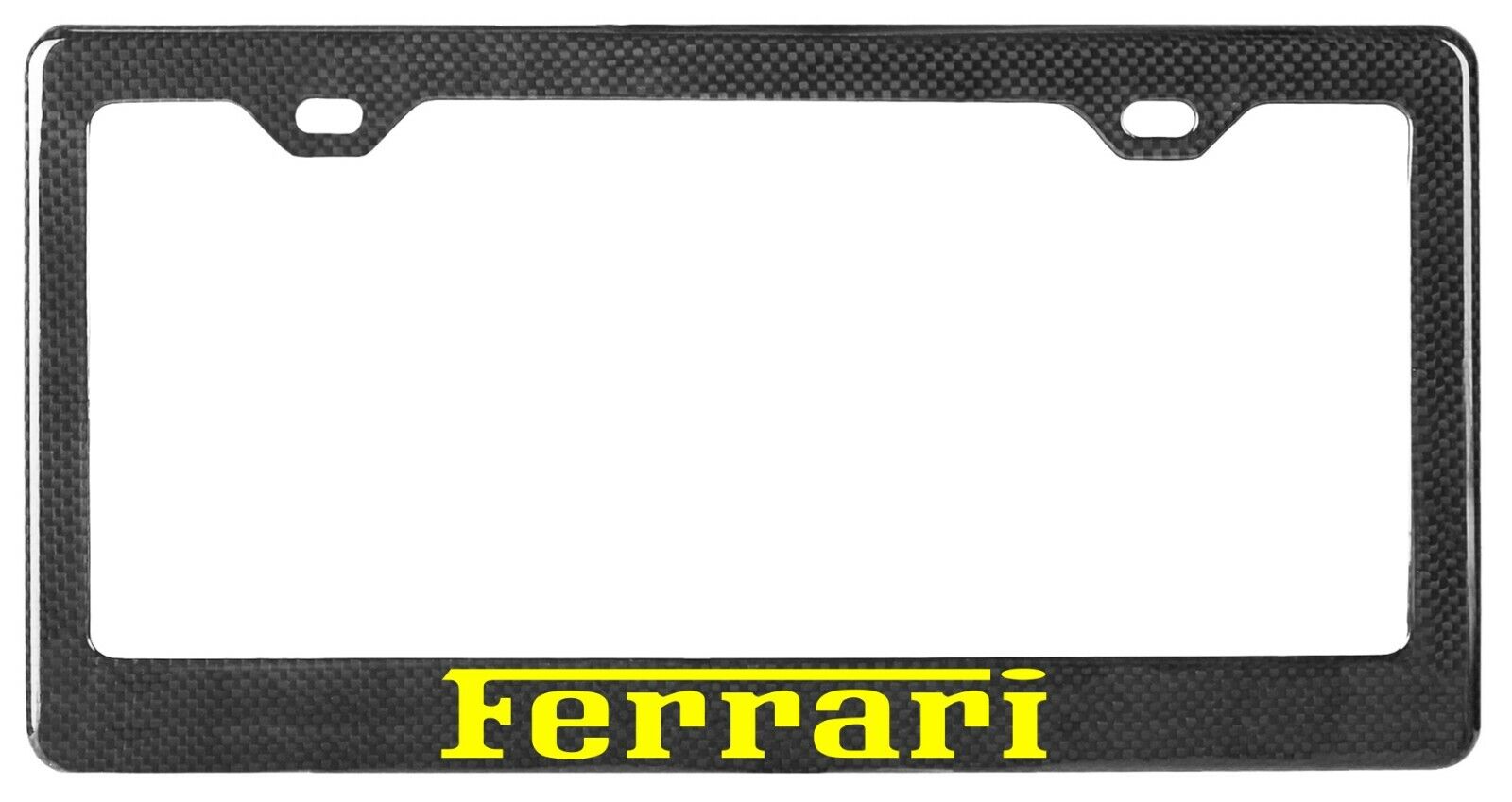 Ferrari Yellow Text Only Carbon Fiber Lic Frame 1x1 Gloss – License ...