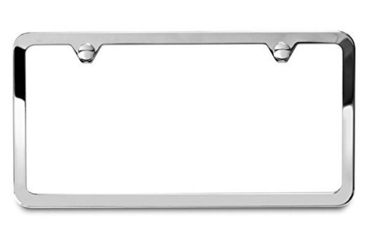 1PC SLIM CHROME STAINLESS STEEL LICENSE PLATE FRAME + SCREW CAPS /SLIM ...