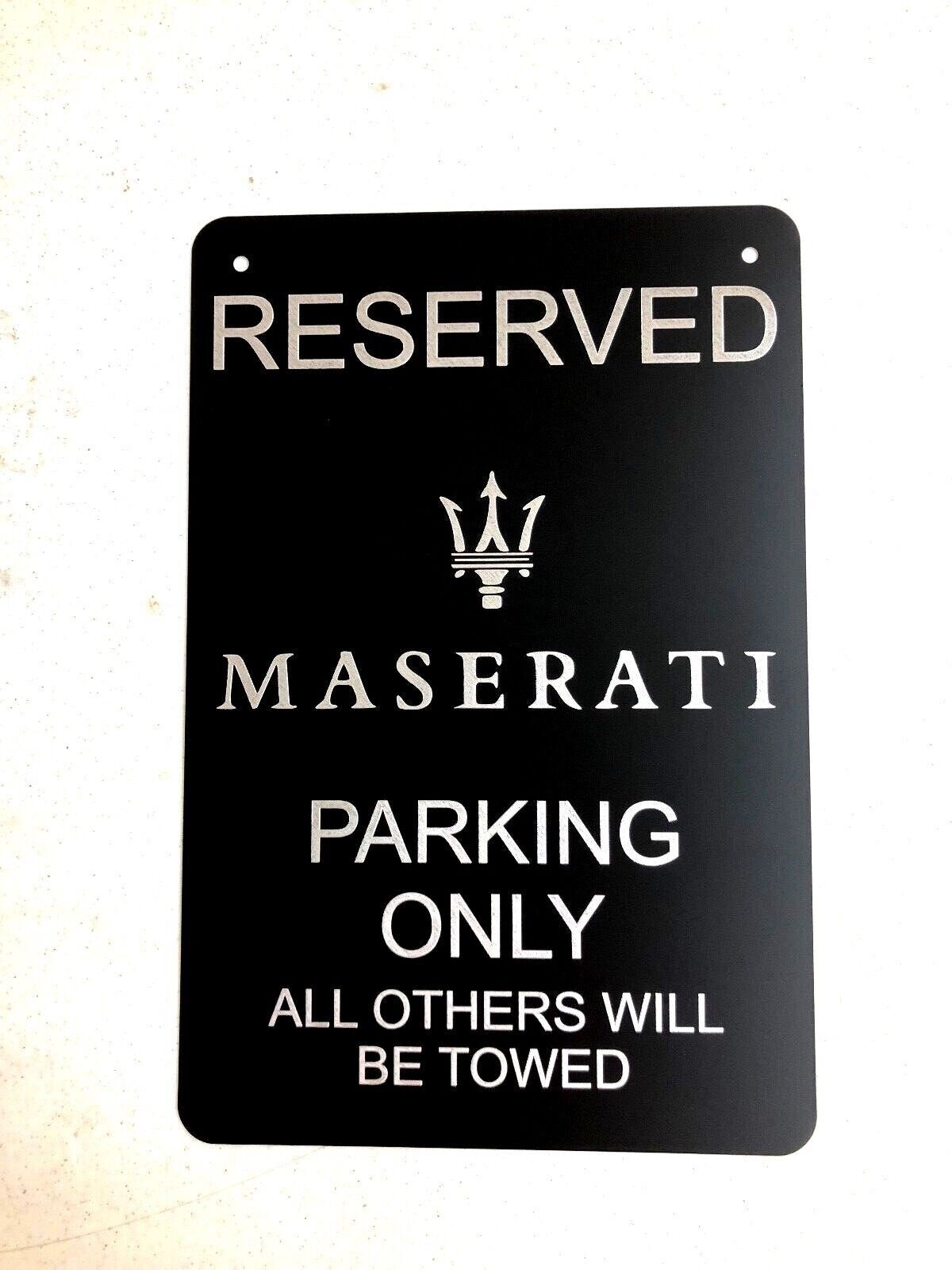 Maserati Logo Parking Sign Diamond Etched on 12" X 18" Aluminum Matte ...