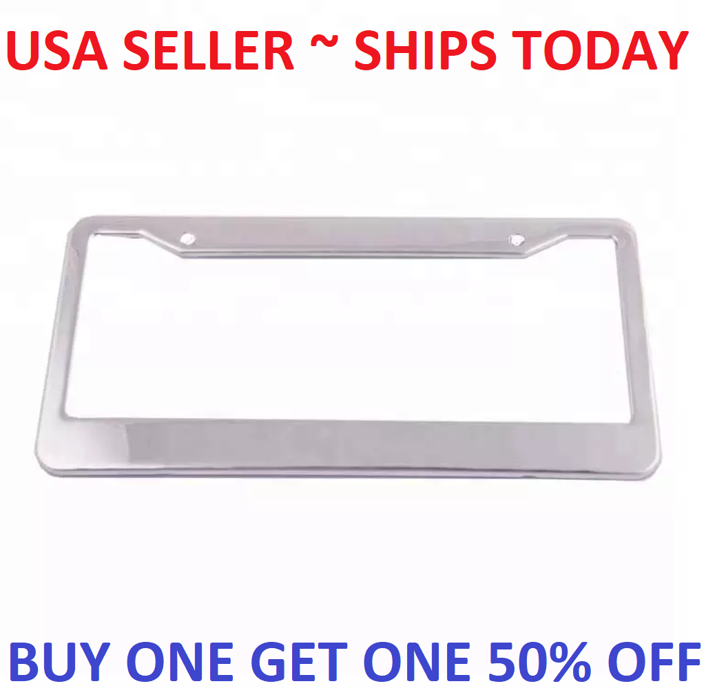 Chrome 304 Stainless Steel Metal License Plate Frame Cover Screw Caps