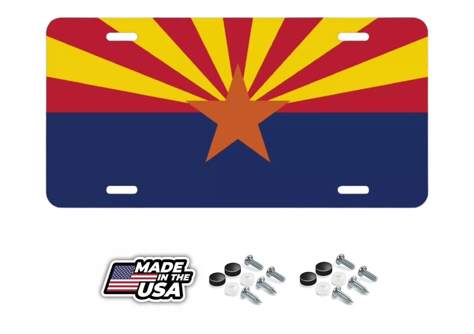 ARIZONA STATE FLAG LICENSE PLATE TAG VANITY FRONT ALUMINUM 6 INCHES BY ...