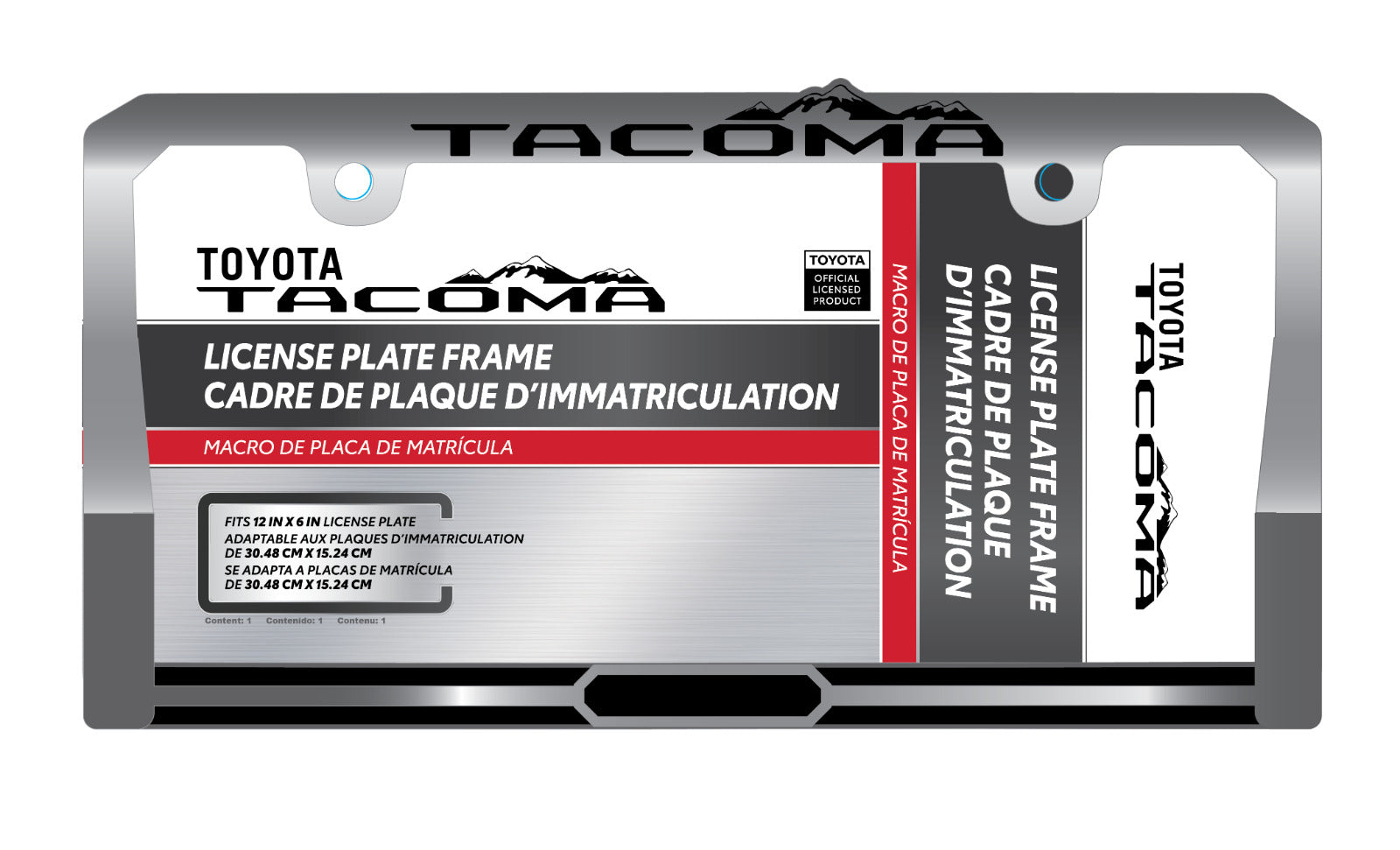 Toyota Tacoma Chrome Black Metal License Plate Frame