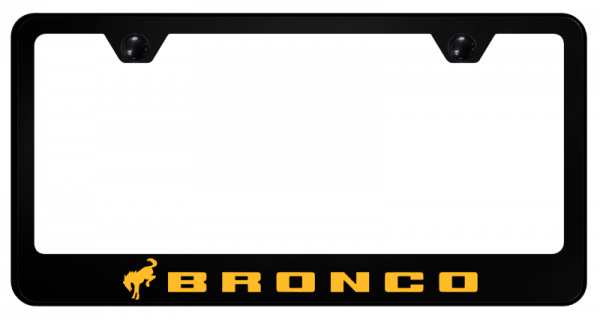 Ford Bronco Orange Logo Black Polycarbonate License Plate Frame ...
