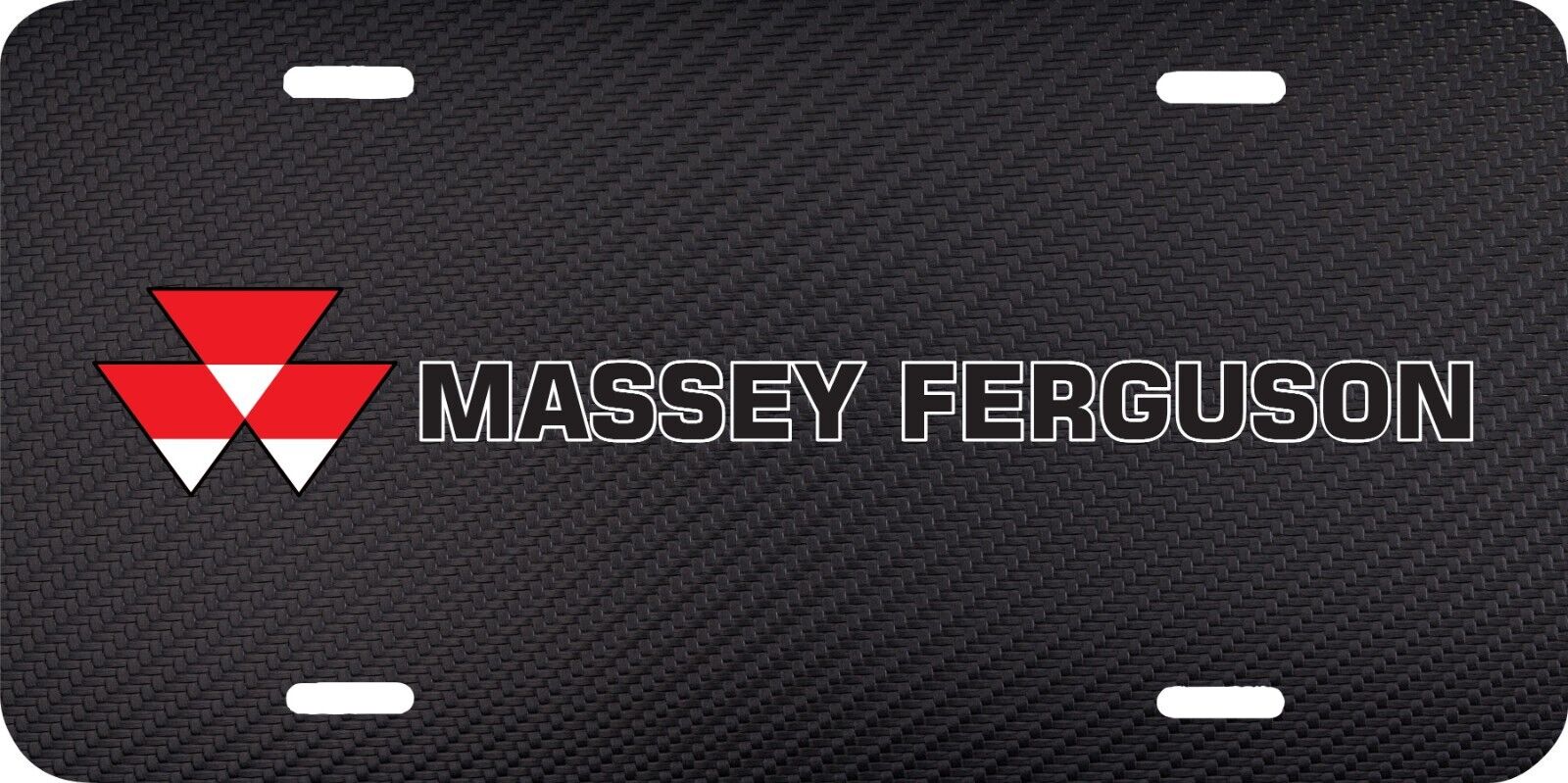 MASSEY FERGUSON TRACTOR LOGO BLACK CARBON FIBER LOOK LICENSE PLATE TAG ...