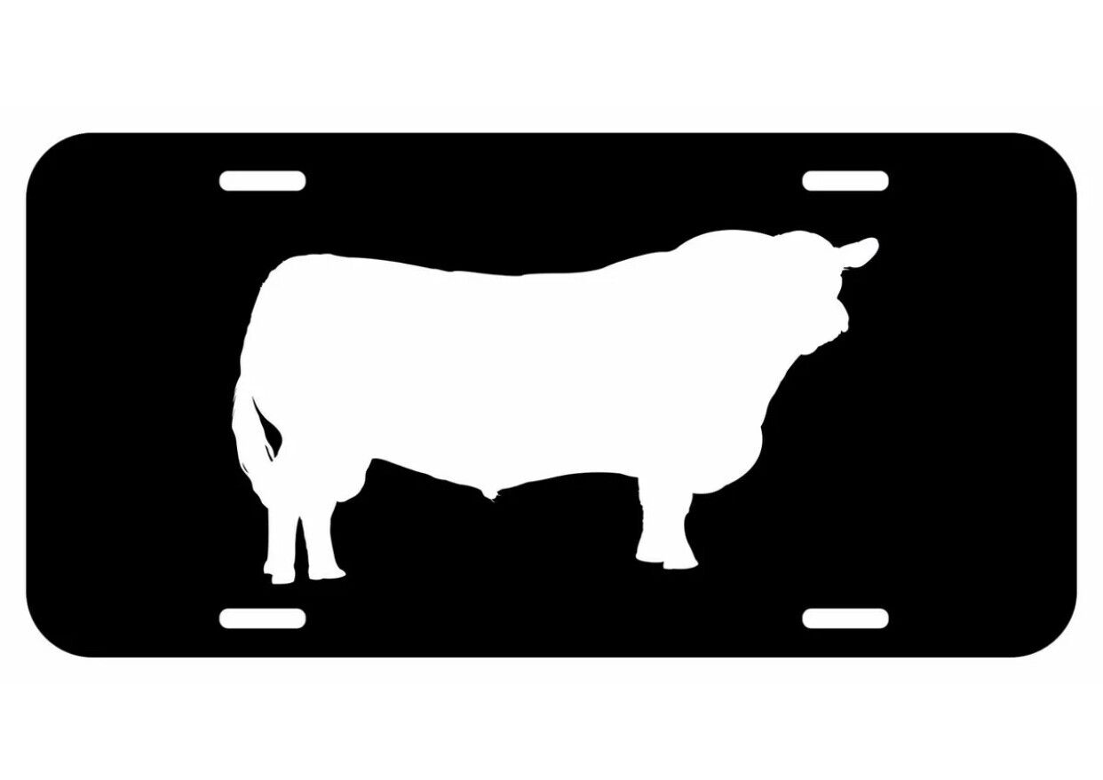 BEEF Cattle Logo Aluminum Metal Black License Plate Tag Farmer Cattle ...