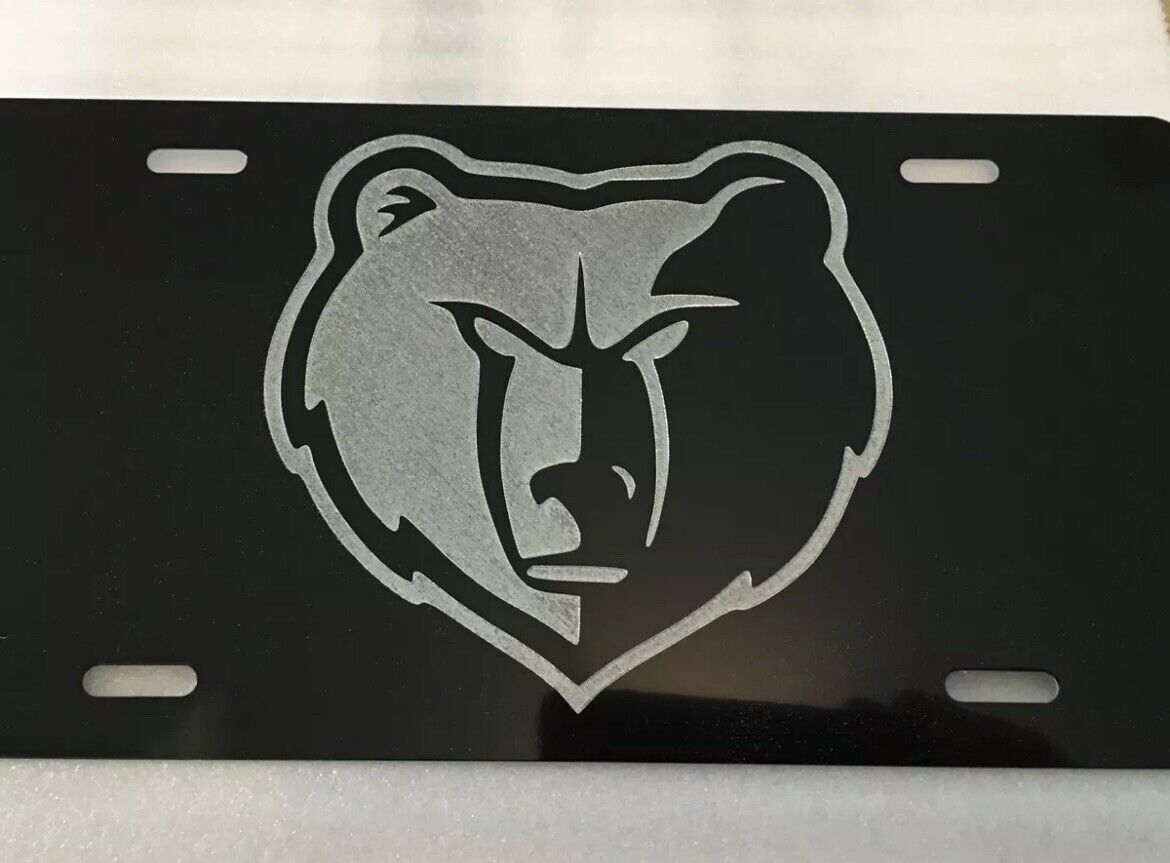 MEMPHIS GRIZZLIES LOGO Car Tag Diamond Etched on Aluminum License Plate ...