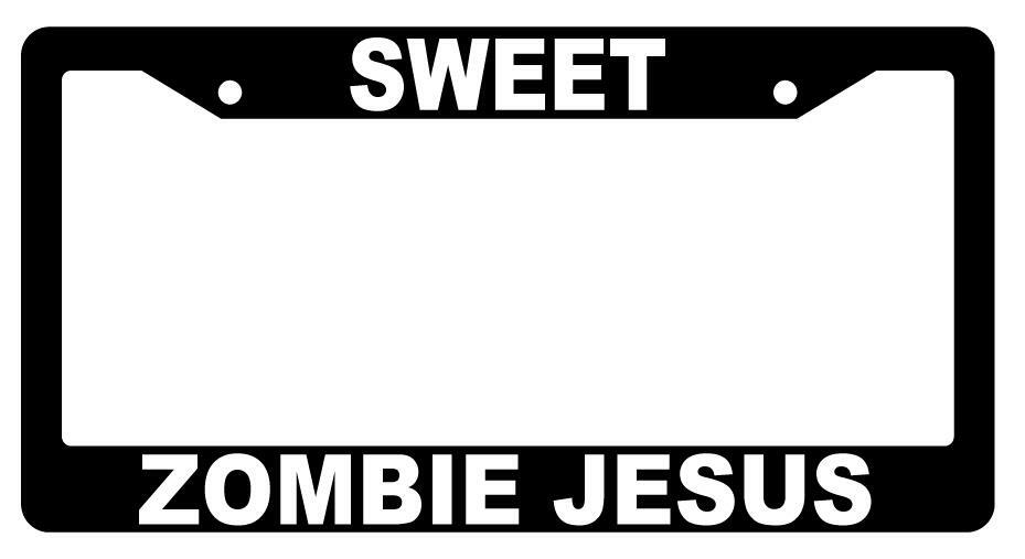 Sweet Zombie Jesus Black Plastic License Plate Frame Futurama Mod ...