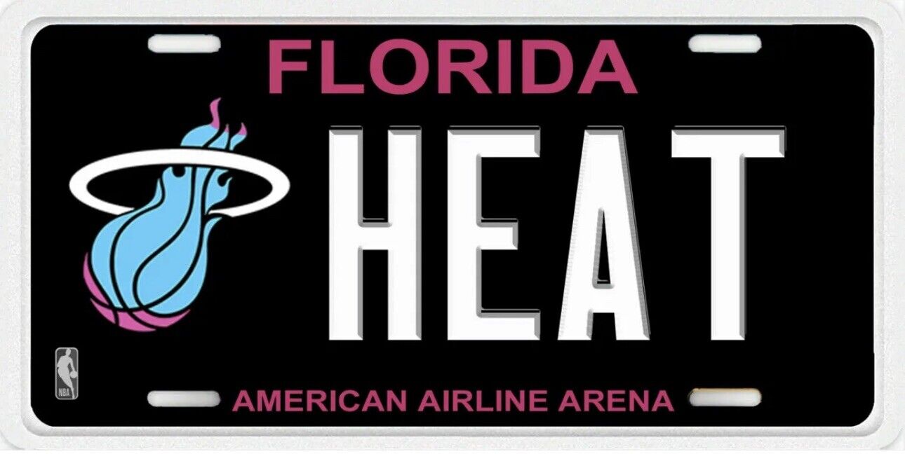 Florida Miami Heat Custom Flat Aluminum Vanity License Plate TAG ...