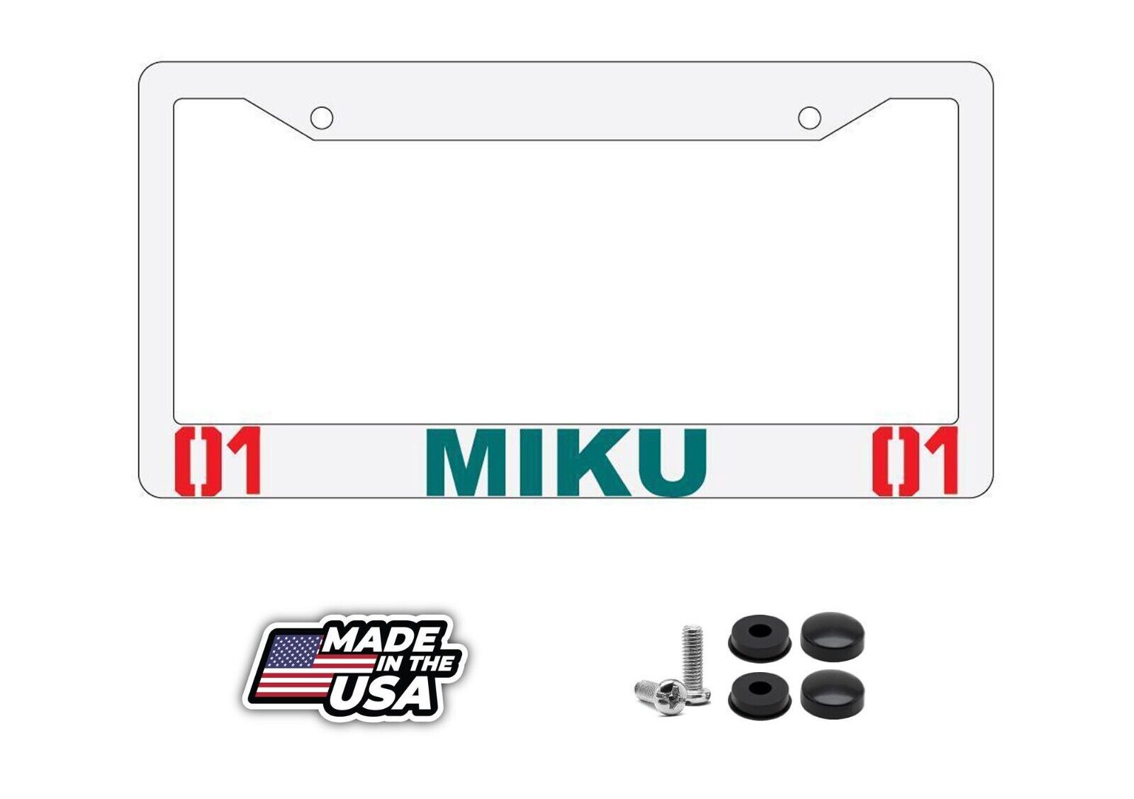 Miku White Plastic License Frame Auto Vocaloid – License Plate Frame