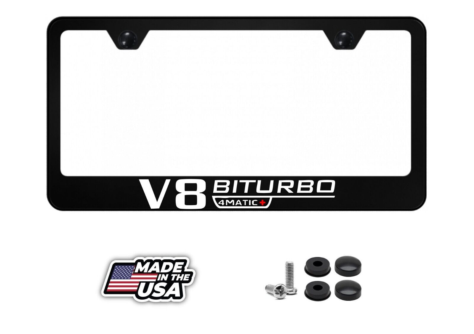 v8 Biturbo 4MATIC + License Plate Frame ; G-Class ; Reflective White ...