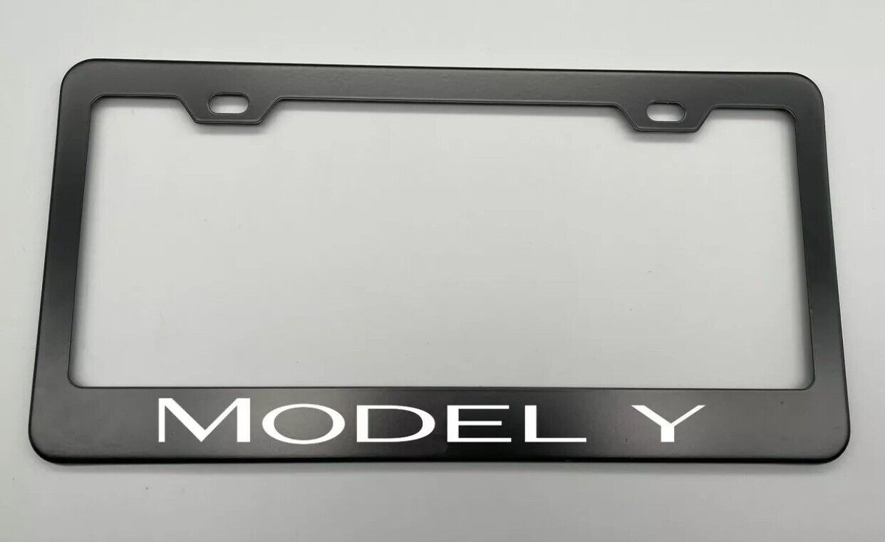 Model Y BLACK Stainless Steel License Plate Frame laser engraved fit Tesla