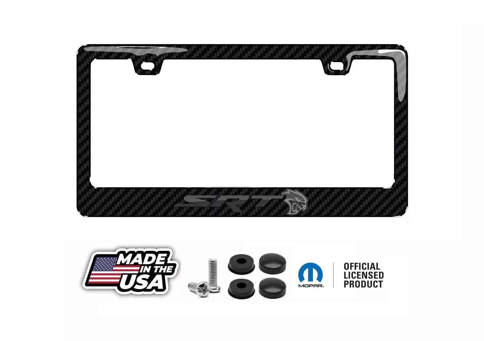 Dodge SRT Hellcat Black 3D Real Carbon Fiber ABS Plastic License Plate ...