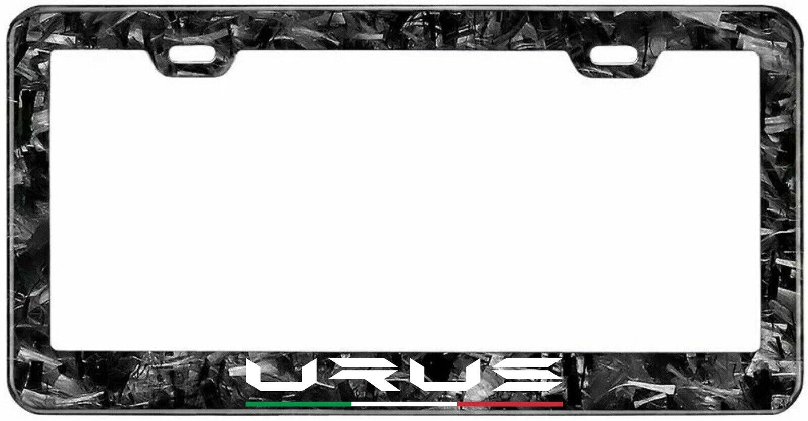White Lamborghini Urus Black Forged Carbon Fiber License Plate Frame