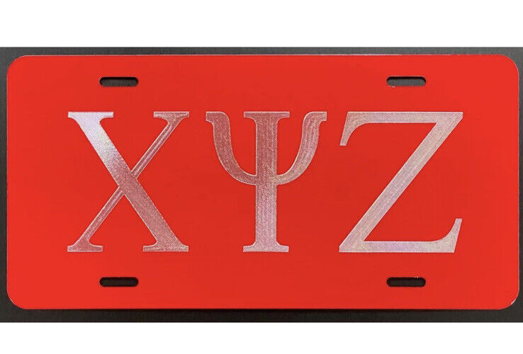 Greek Sorority Fraternity Car Tag Engraved Red Aluminum License Plate ...