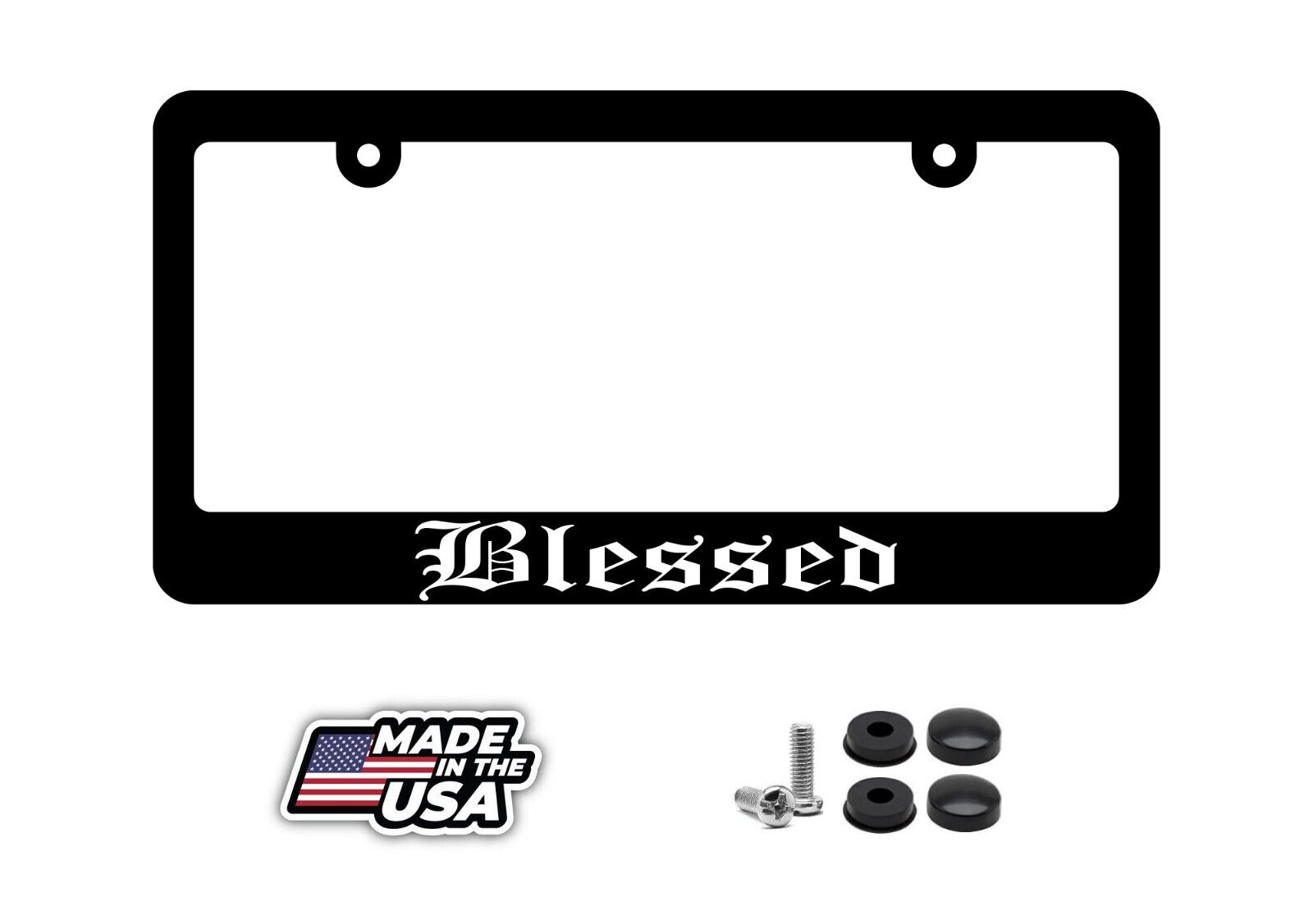 JDM Blessed Drag Drifting Racing Funny Black License Plate Frame