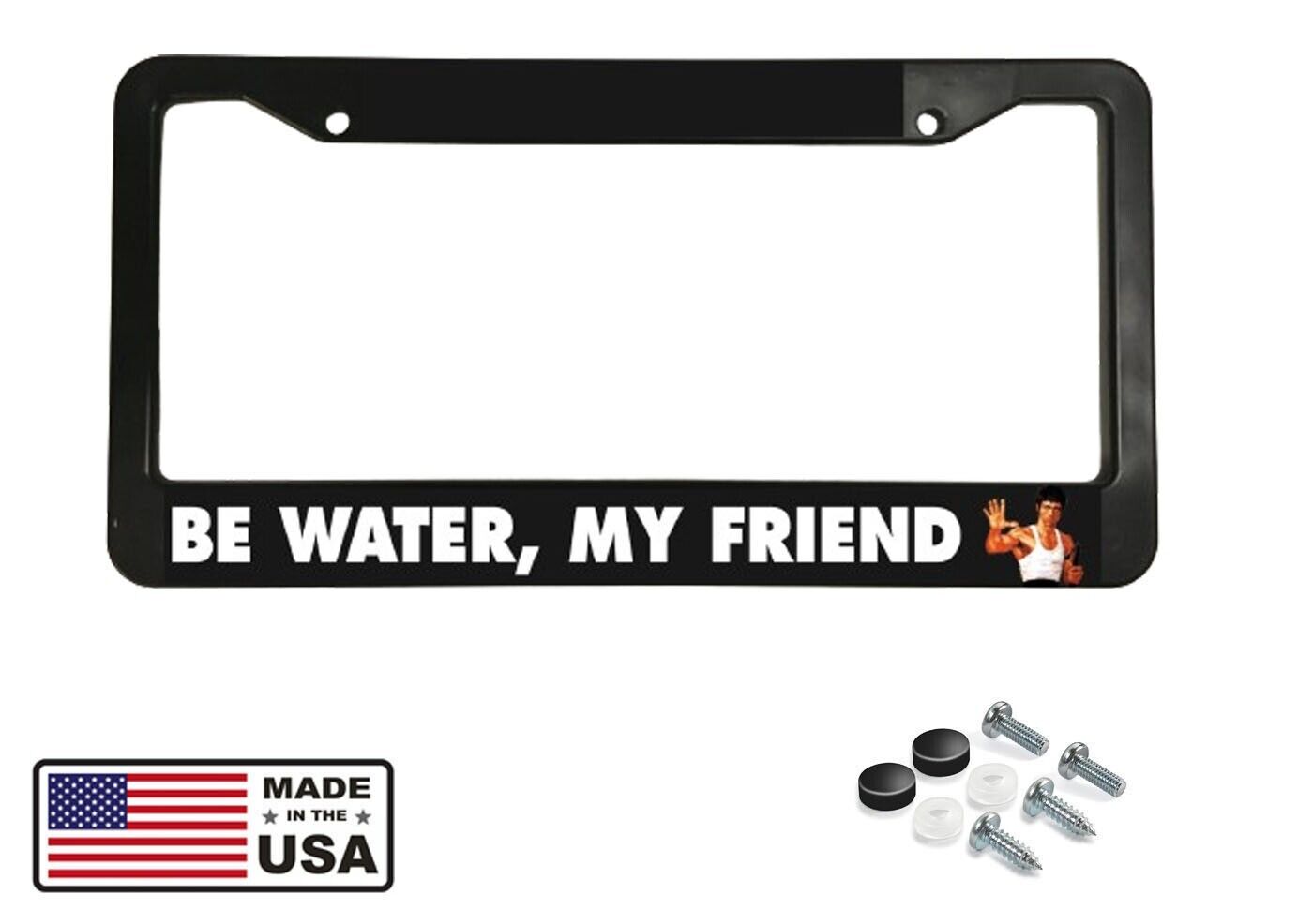 Be Water, My Friend Bruce Lee Martial Artist Actor Black License Plate ...
