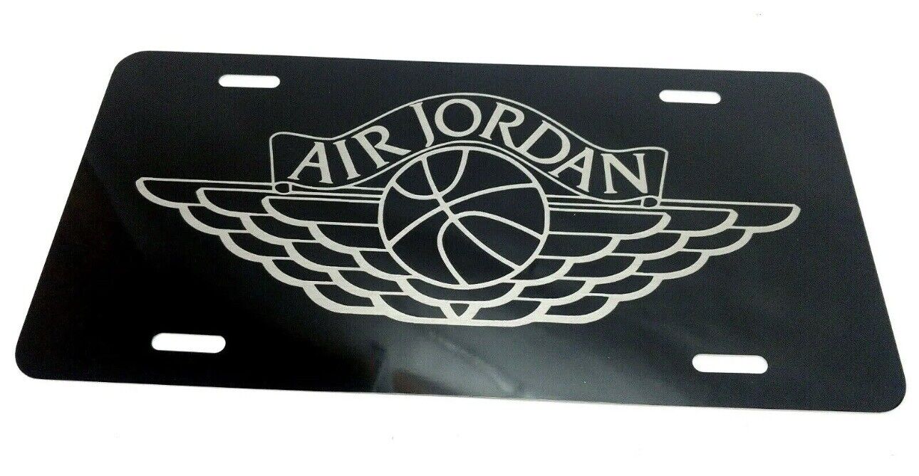 Air Jordan Wings logo aluminum license plate laser etched car front tag ...