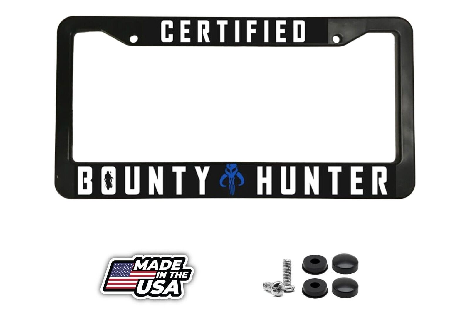 Certified Bounty Hunter Star Wars Starwars Mandalorian License Plate Frame