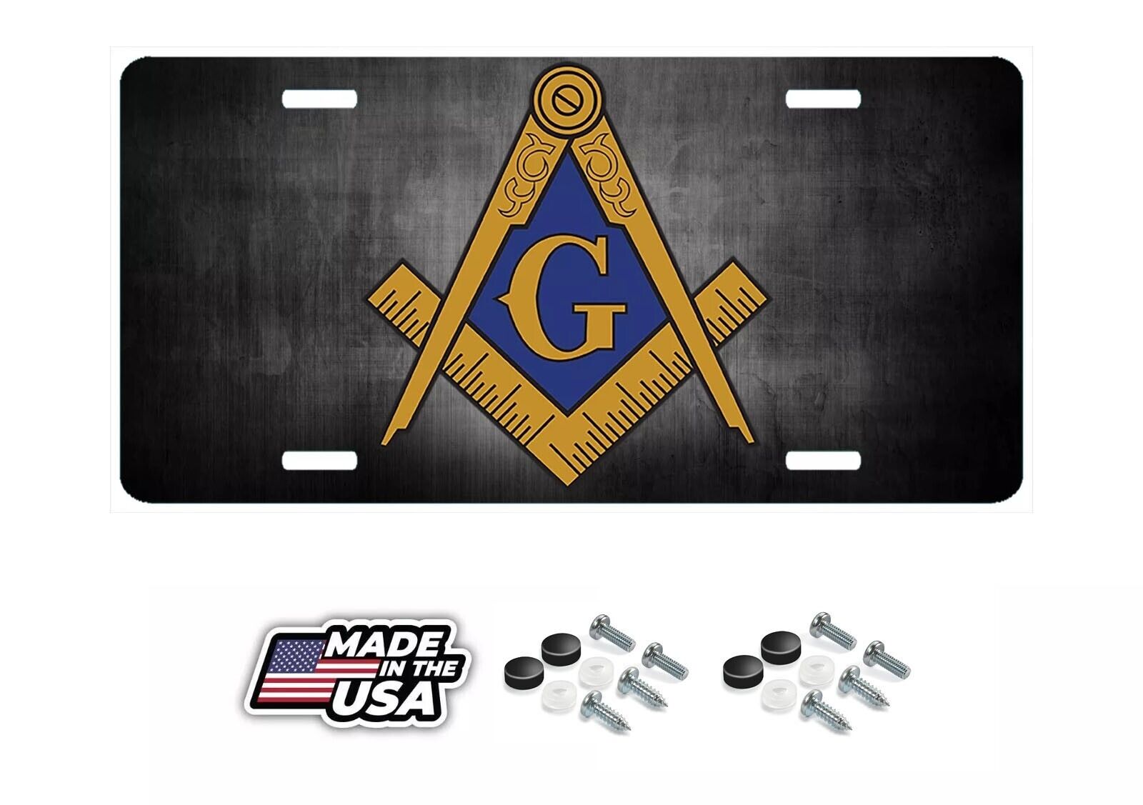 Fade Black Masonic License Plate Mason Freemasonry Truck Auto Car Tag ...