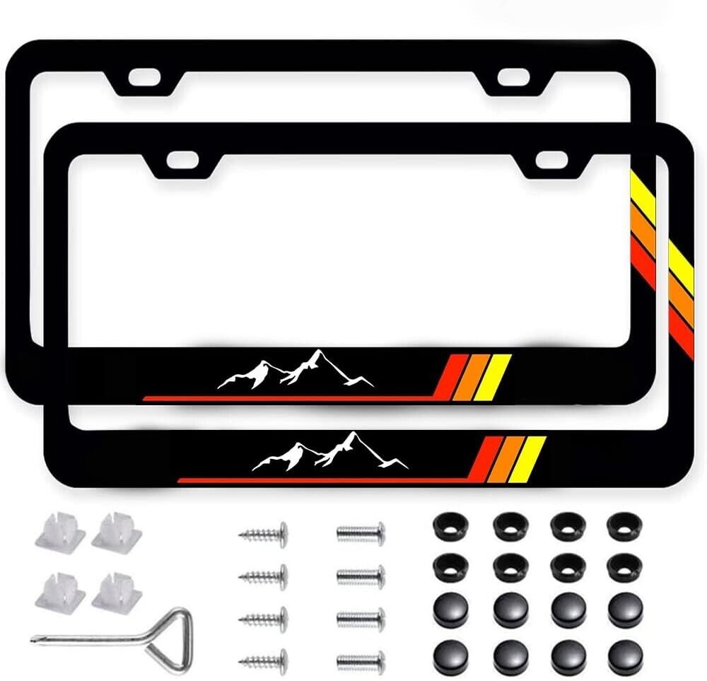 2 Toyota TRD Tacoma Tundra Rav4 Tri Color Retro License Plate Frame Cover