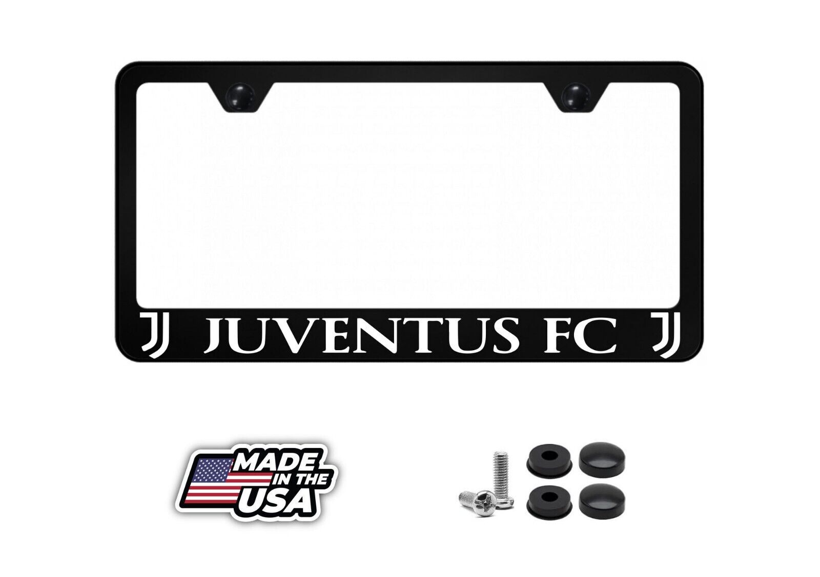"JUVENTUS FC" Black License Plate Frame