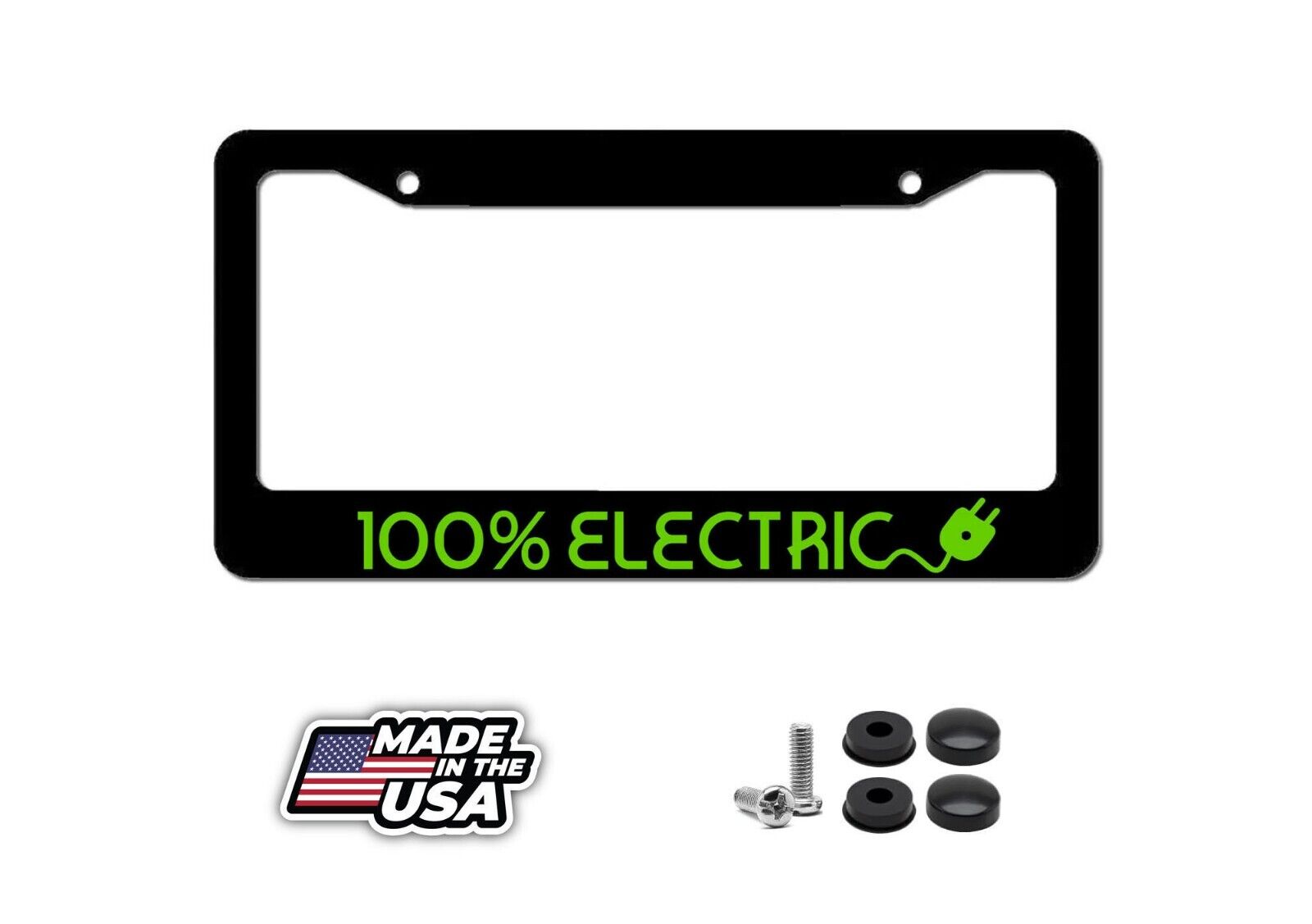 100 Percent Electric Car Vehicle EV Battery BEV Car License Plate Frame NEW