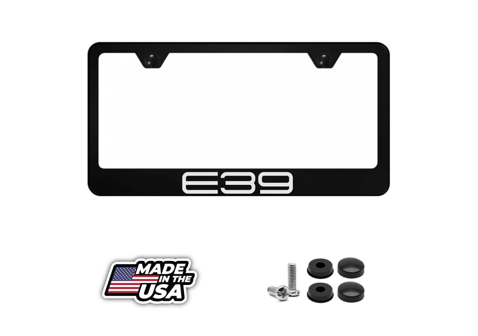 BMW M5, E39 Powersport Flat Black Laser Engraved LicensePlate Frame ...