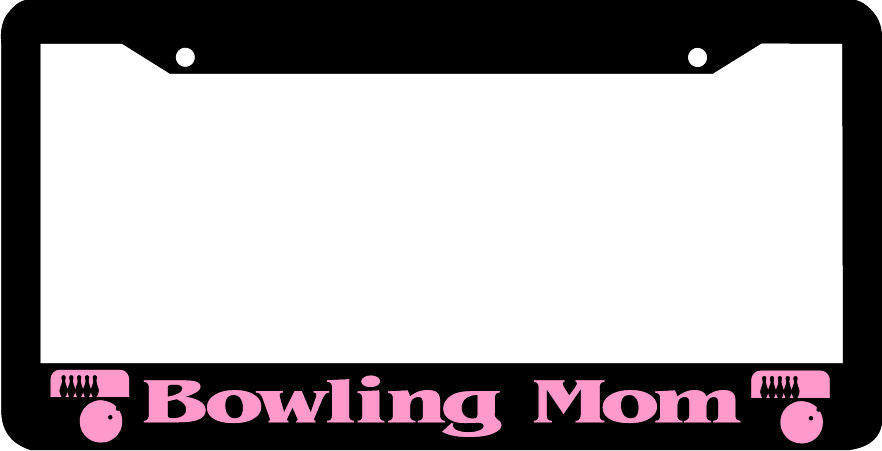 BOWLING MOM pink License Plate Frame