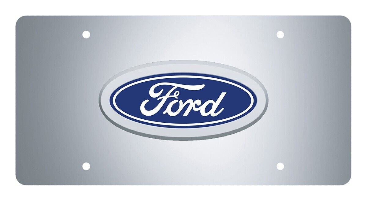 Ford 3D Logo in Super Size Chrome Stainless Steel License Plate ...