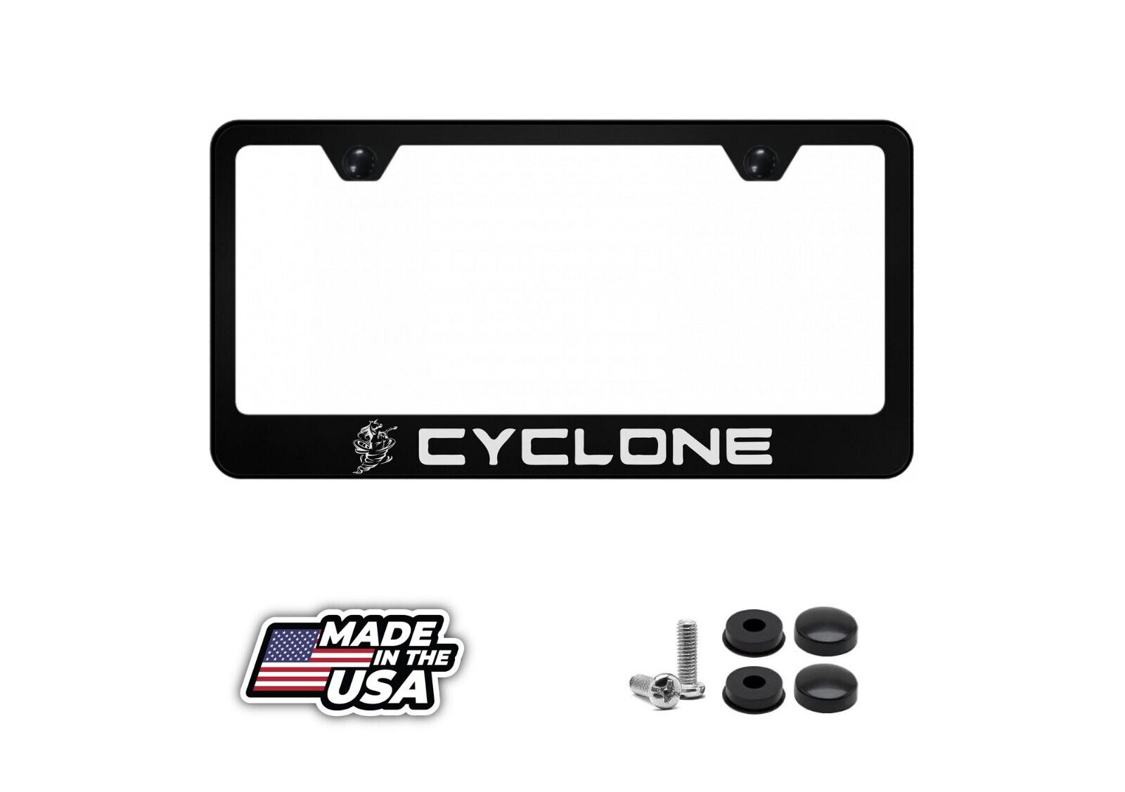 Ford Mustang Cyclone Laser Etched Black Powder Coated Stainless License ...