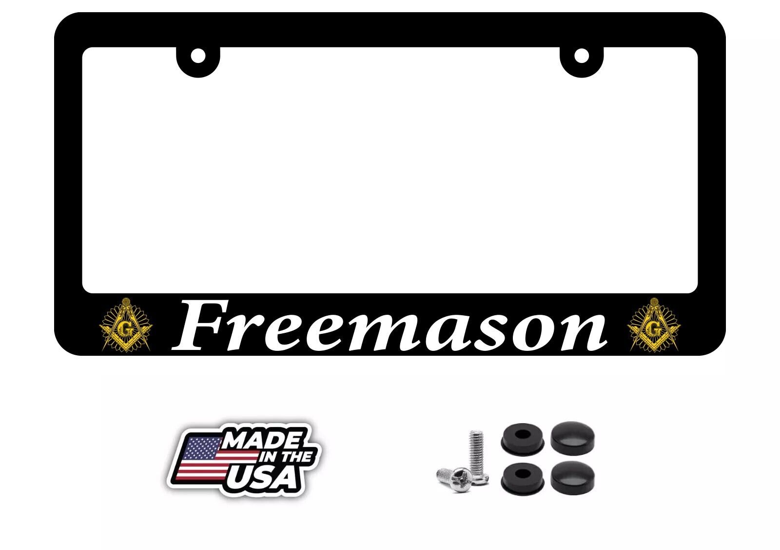 Freemason Mason Masonic Blue Bronze Art Slim License Plate Frame