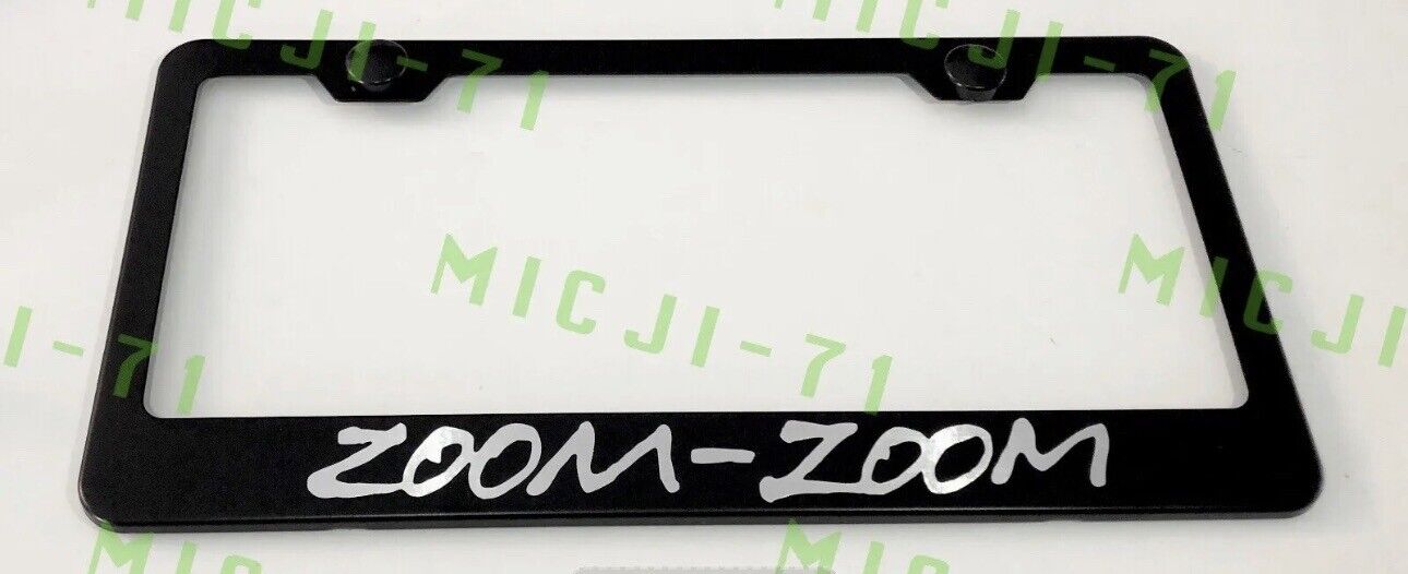 Zoom Zoom Stainless Steel License Plate Frame Rust Free W/ Bolt Caps