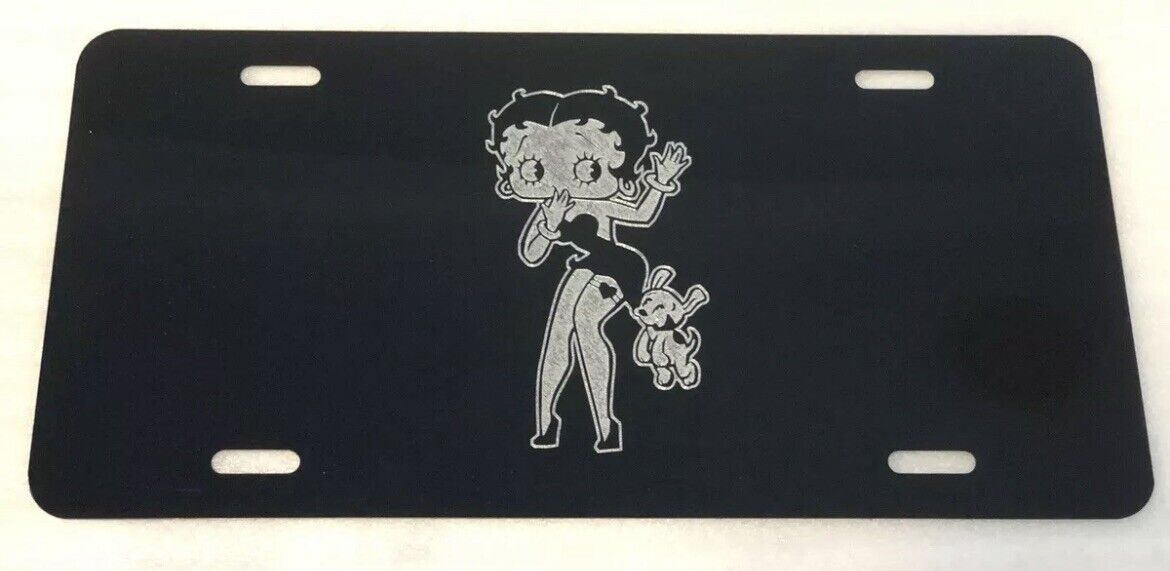 Betty Boop 1 Logo Car Tag Diamond Etched on Aluminum License Plate ...
