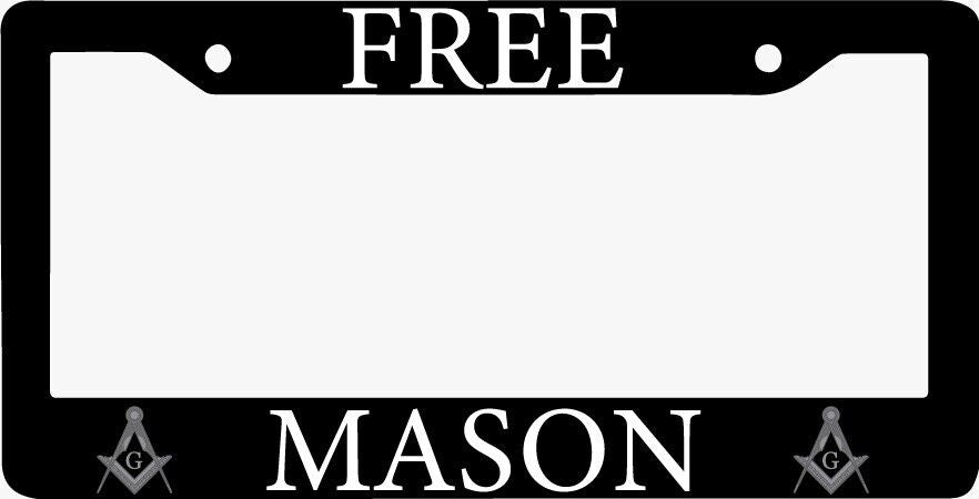 FREE MASON Freemasonry Masonry Masonic fraternity Black License Plate ...