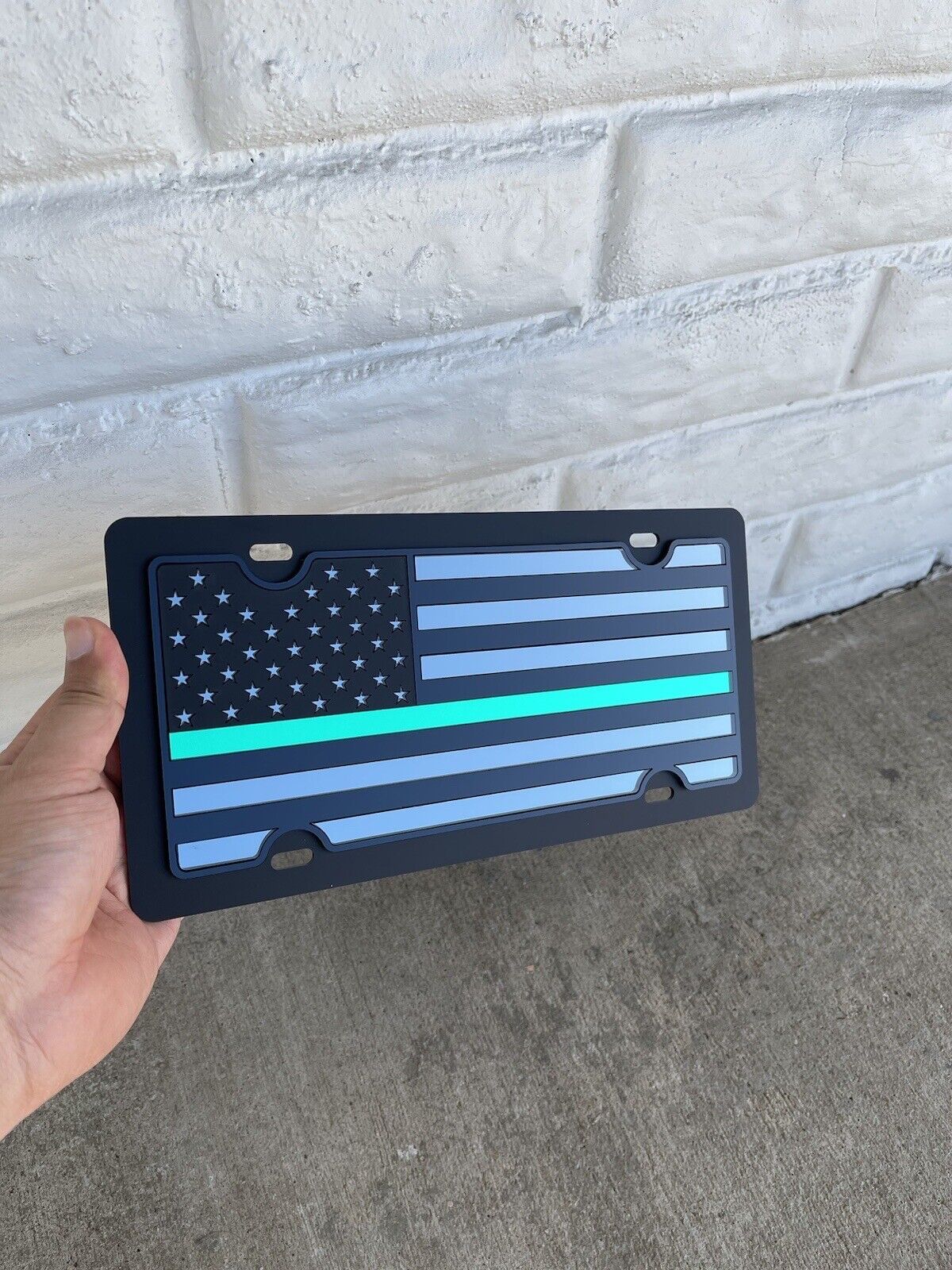 Thin Green Line Vanity License Plate - Tactical Black American Flag ...