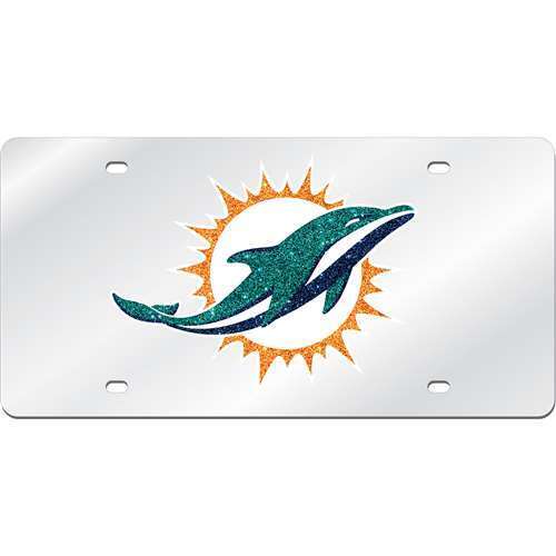 Miami Dolphins Logo Mirrored License Plate – License Plate Frame