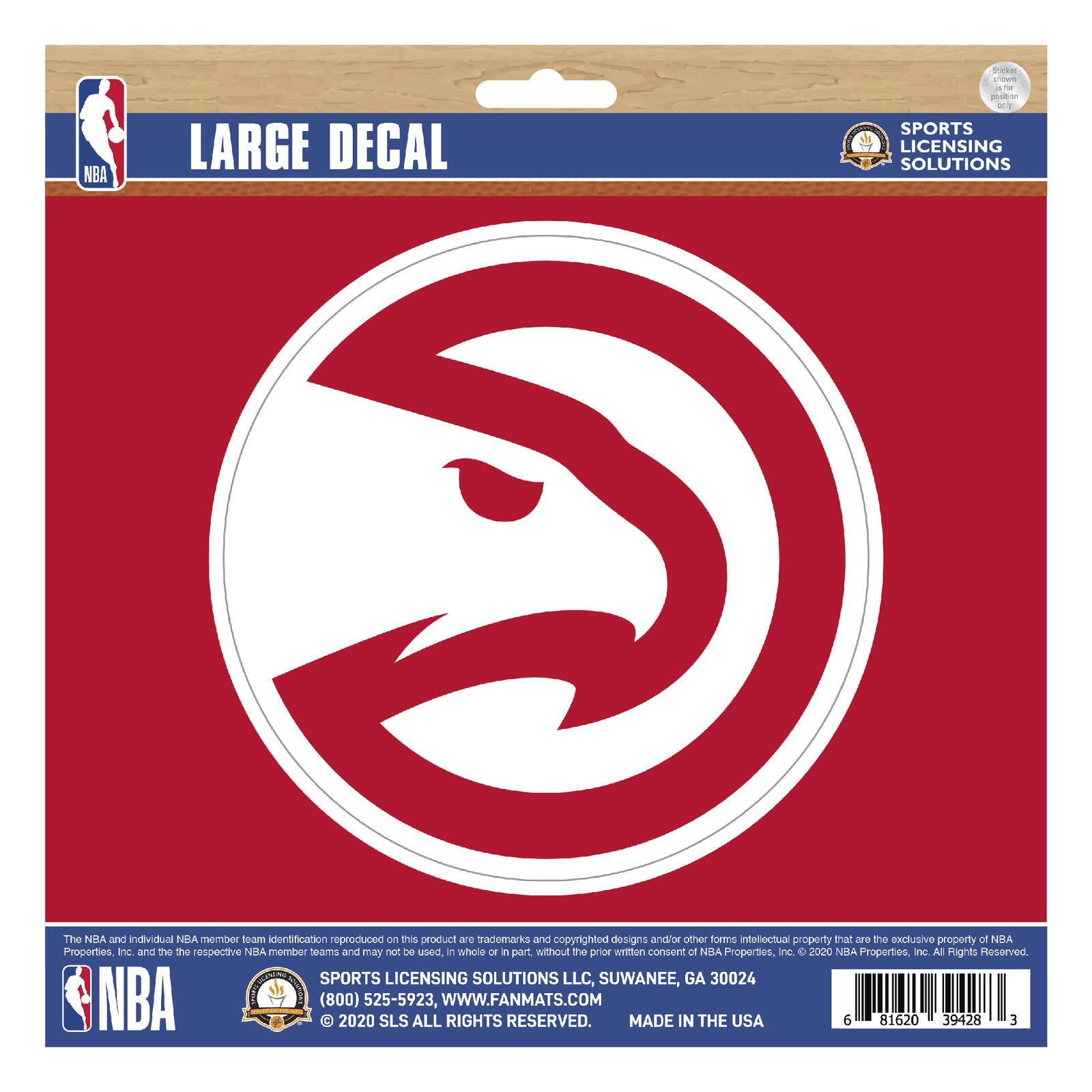 NBA Atlanta Hawks Decal Large 8"X8" Auto RV Boat Cooler Luggage ...